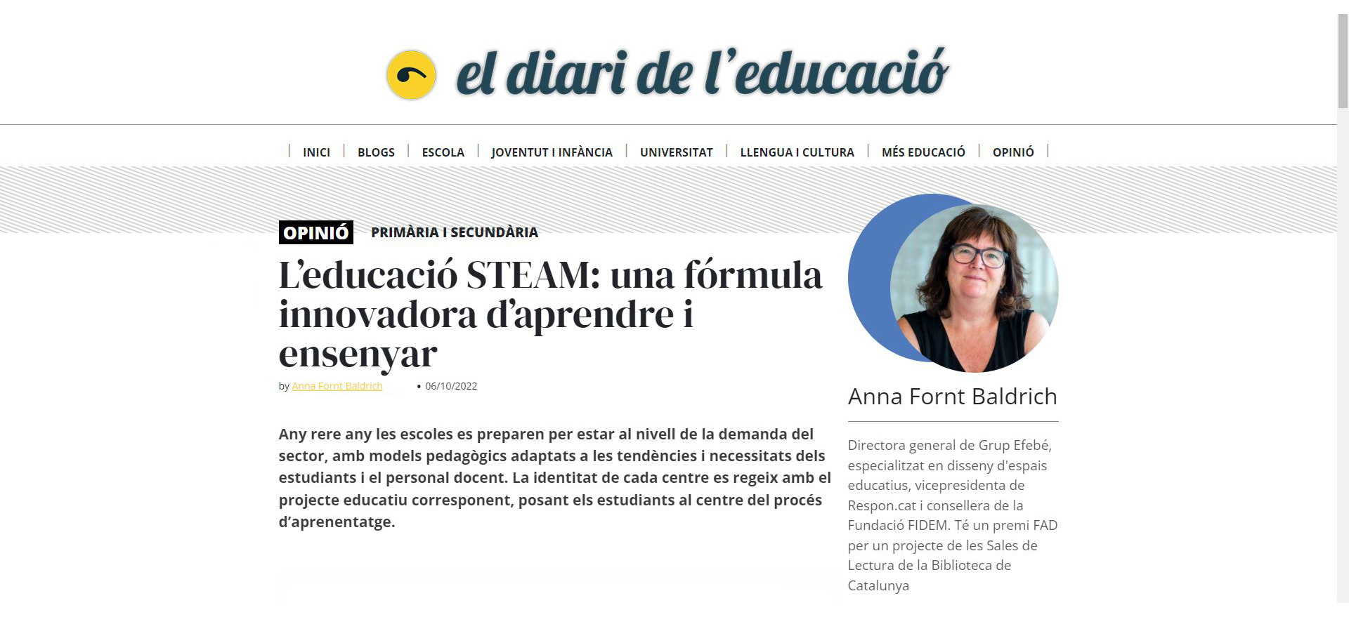 La educación STEAM: una fórmula innovadora de aprender y enseñar ...